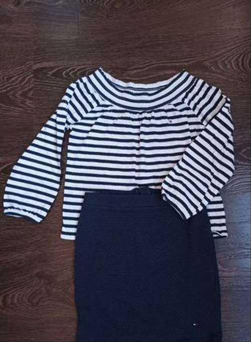 Tommy hilfiger для девочки: блуза+юбка р. 128