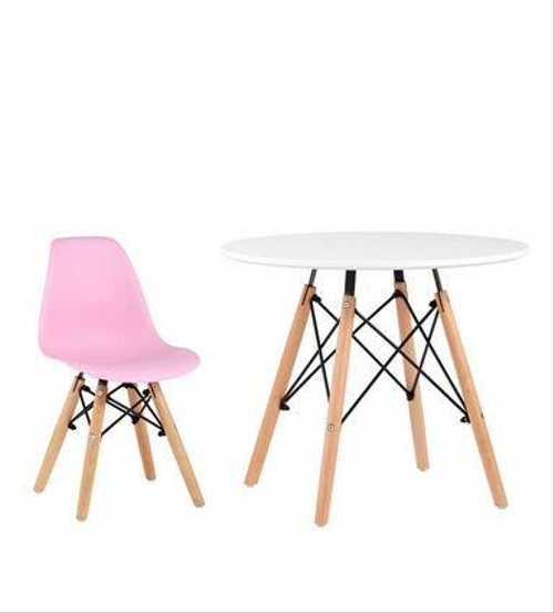Комплект детский стол DSW, 1 розовый стул