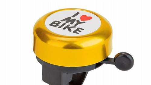 Звонок для велосипеда Stels "I love my bike" золот