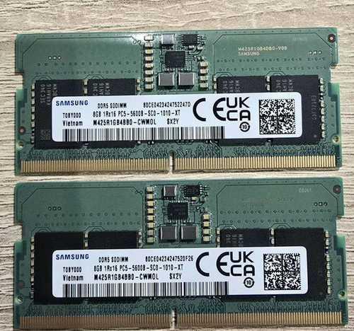 Оперативная память Samsung SO-dimm DDR5-5600, 2х8