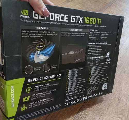 Видеокарта PCI -E MSI GeForce GTX1660