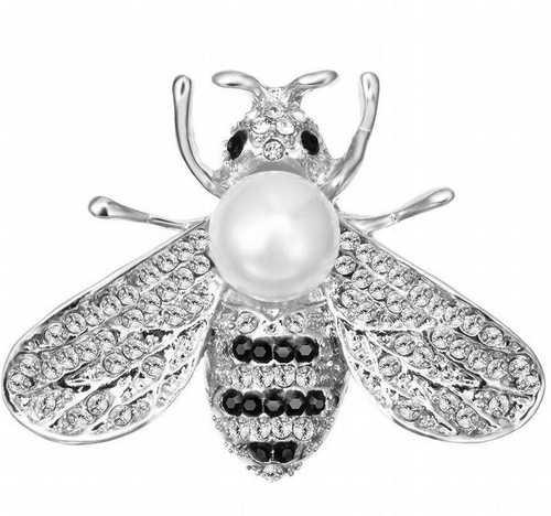 Брошь Tasyas Пчелка с жемчужиной серебро