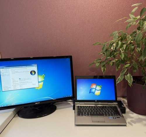 Hp elitebook 2570p с докстанцией и монитором