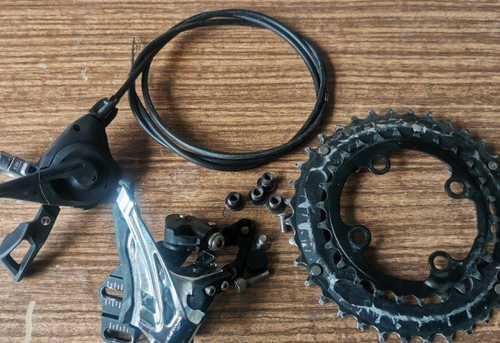 Передний переключатель Shimano SLX /манетка/звезды