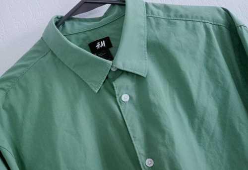 Зелёная рубашка H&M, L