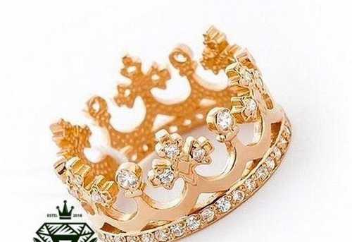 Золотое кольцо с бриллиантами корона