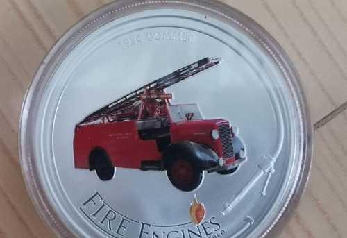 Монета серебро Пожарная машина аа - 60 1973