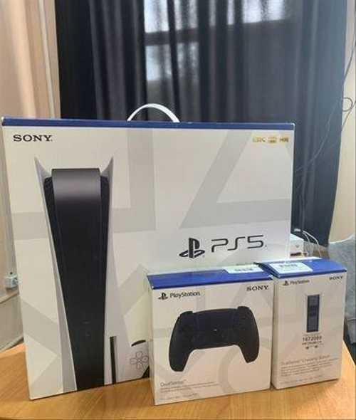 PS 5 с дисководом + dualsenses + charging station