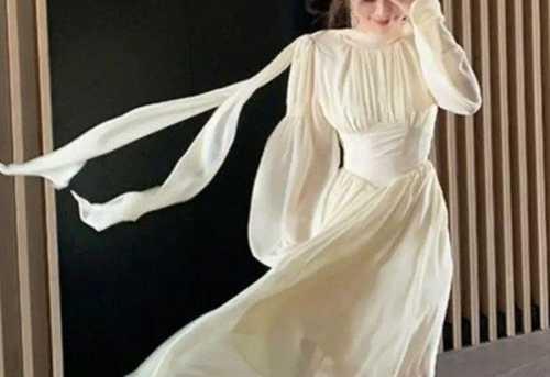 Вечернее платье 42 44 нежно-белое