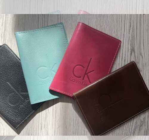 Обложка для паспорта натуральная кожа, CK