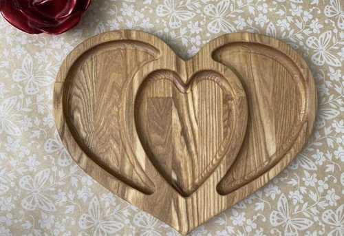 Менажница деревянная сердце