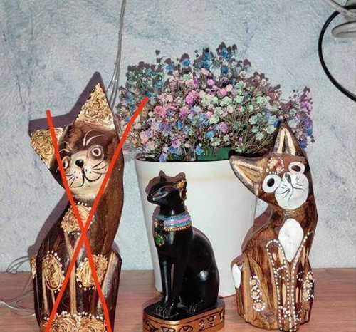 Статуэтки кошки деревянные Бастет коллекция