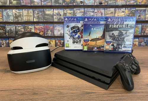 Sony Playstation 4 Pro + Шлем VR + 3 Топ игры VR