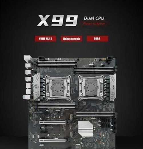 Jigyue x99 dual + 2x 2666v3 + 64gb DDR4 + 2 кулера