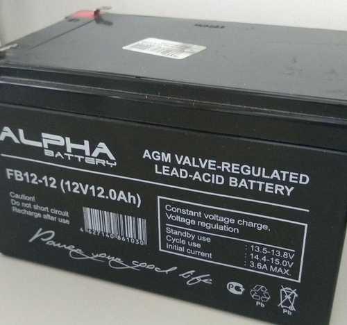 Аккумулятор 12v 12.0Ah FB12-12 нерабочий