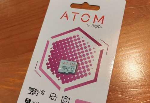 Карта памяти microsdhc Atom 64GB UHS-1 U1