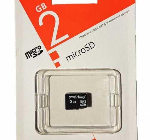 Карта памяти microSD 2GB SMART Buy без адаптера