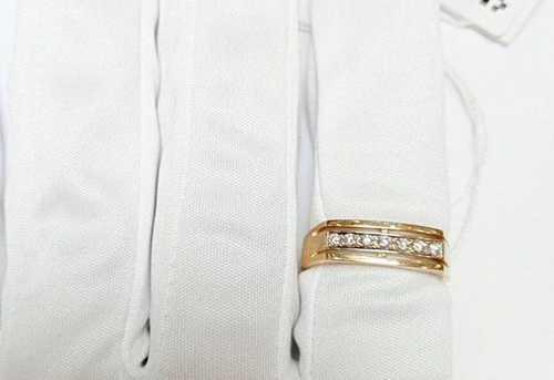 Золотое кольцо с бриллиантами мужское 750 проба