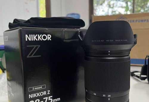 Объектив nikon z 28-75mm f/2.8 nikkor