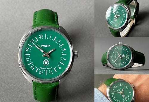 Наручные часы СССР - Ракета Знак качества Зеленые