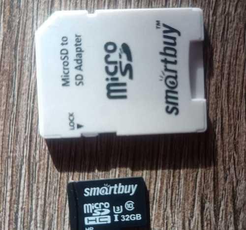 Micro Smartbuy SD 32 Gb 3U class 10