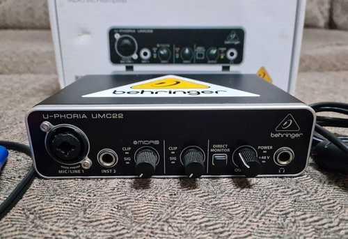 Аудиоинтерфейс Behringer UMC22, звуковая карта