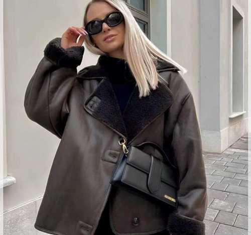 Дублёнка женская в стиле Zara Oversize