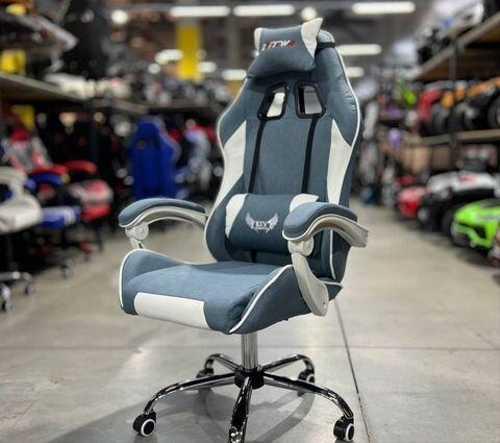 Кресло игровое компьютерное 308 синий текстиль