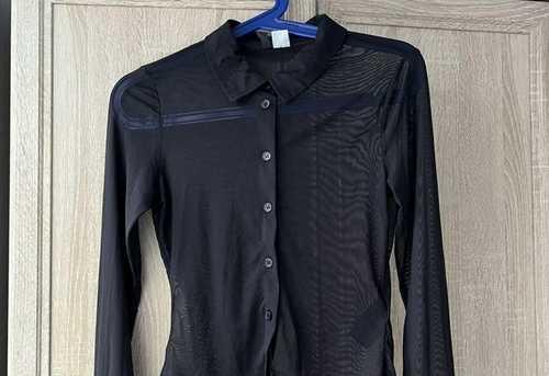 Блузка черная прозрачная H&M