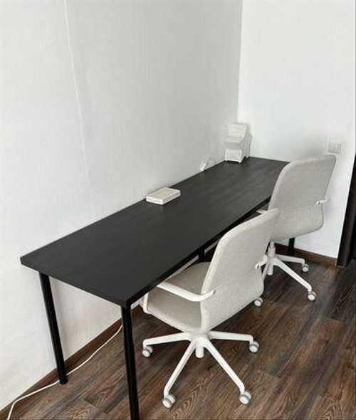 Стол IKEA, чёрный 200х60 см
