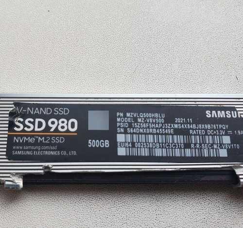 Nvme m.2 500gb ssd 980 samsung