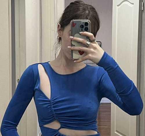 Синий топ pull&bear
