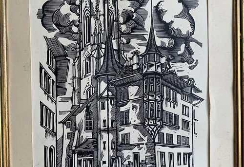 Литография Город худ. Karl Krebs (1880-1914 г.)