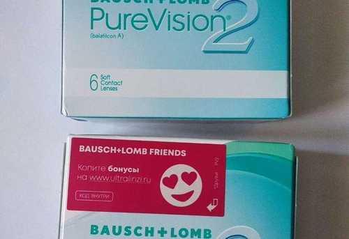 Контактные линзы Bauch+Lomb PureVision2, -0,75 6шт