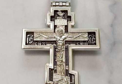 Крупный серебряный православный крест