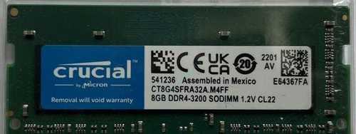8GB Crucial ct8g4sfra32a DDR4 3200 sodimm