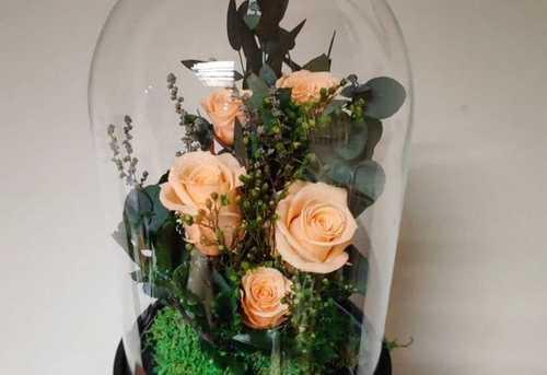 Роза в колбе, Цветы букеты в стекле, Арт383, от