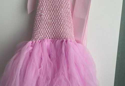 Платье розовое для девочки размер 122
