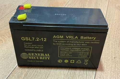 Аккумулятор GSL 12В 7.2Ач