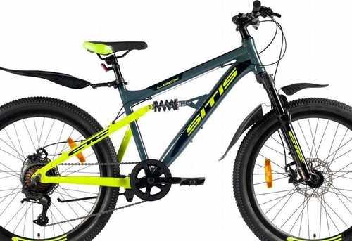 Велосипед sitis lock 24" (2023) Dark Grey-Green-Bl