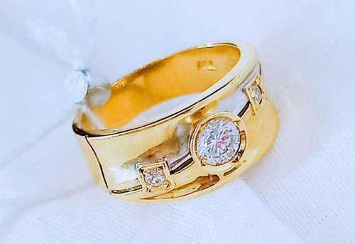 Золотое кольцо Лимонного цвета 750 пробы (м)