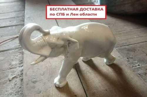Статуэтка "Слон (белый)". Фарфор. лфз. СССР, 1950