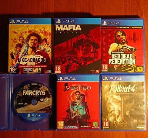 Игры ps4 (fallout, mafia, rdr, yakuza, far cry 5)