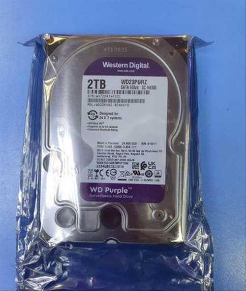 Жесткий Диск WD 3,5", 2Tb WD22purz, sata3