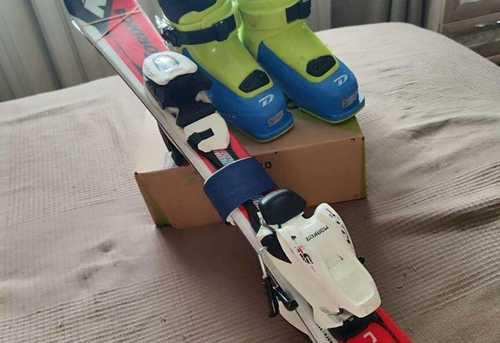 Горные лыжи детские 80 см, ботинки