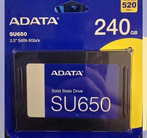 SSD 240 гб 2.5" SATA накопитель adata SU650