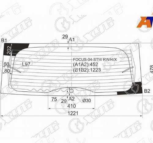 Стекло заднее ford focus