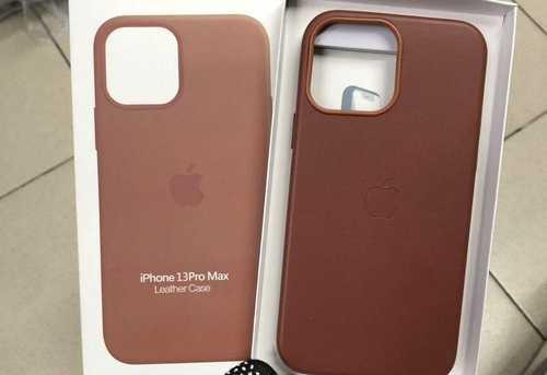 Чехол на iPhone 13 Pro Max Leather Case коричневый
