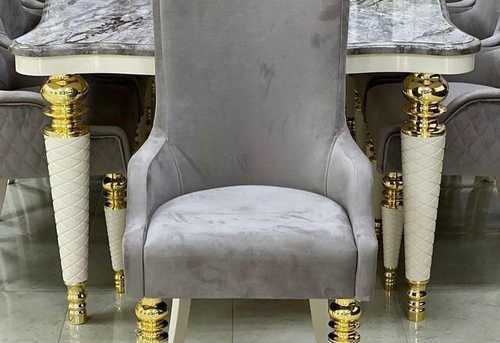 Стол + 6 стульев "Прадо" крем/золото