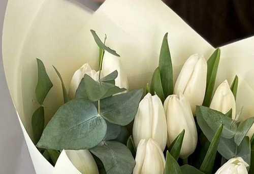 Белые Тюльпаны Цветы с доставкой
